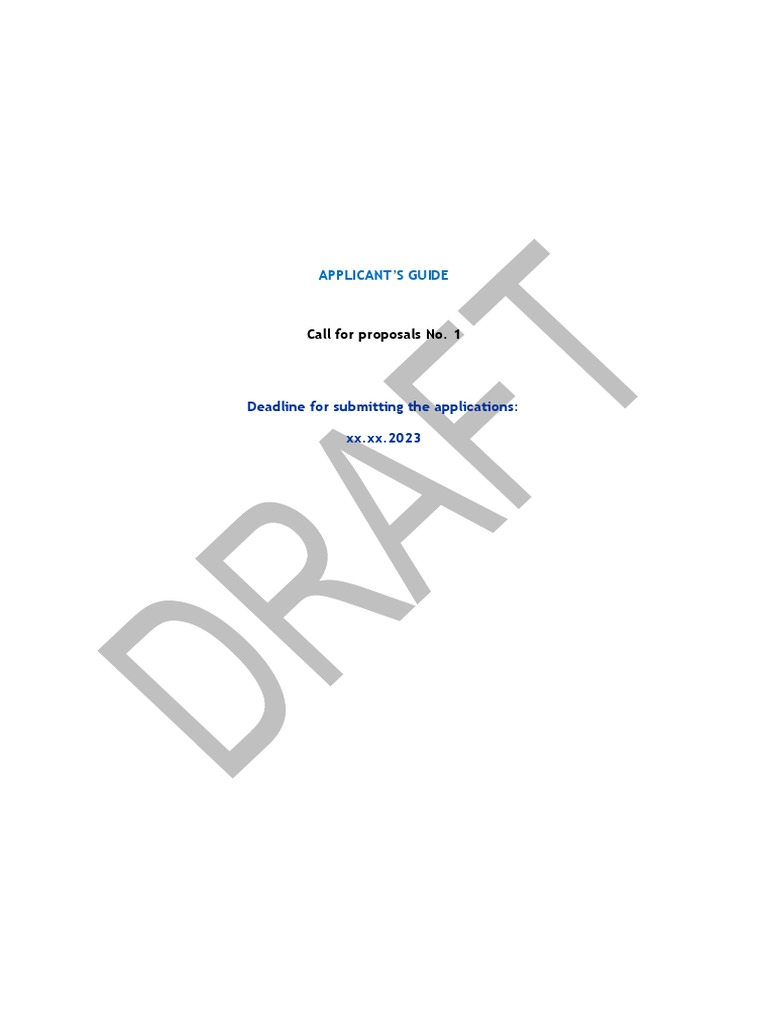 Draft Final - Applicant Guide | PDF | European Union | Sustainability