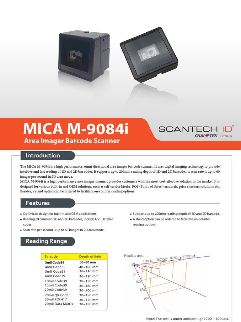 Datasheet M 9084i | PDF | Barcode | Input/Output