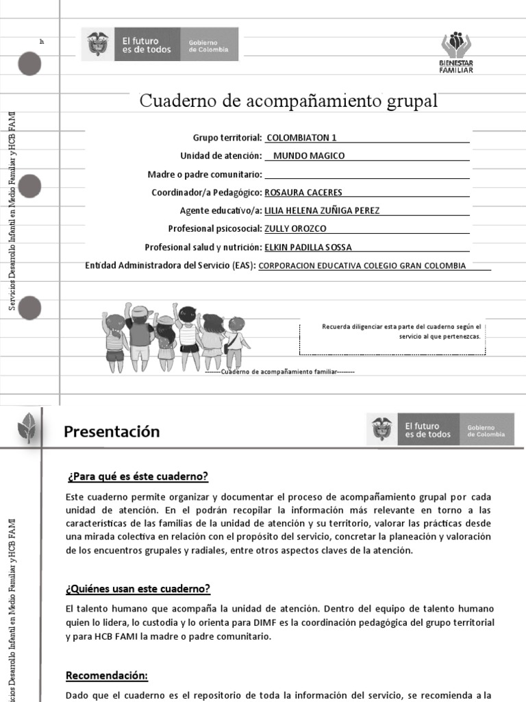 Grupo 1 2do Triestre Cambioscuaderno De Acompanamiento Grupal Dimf Angelitos Magicos