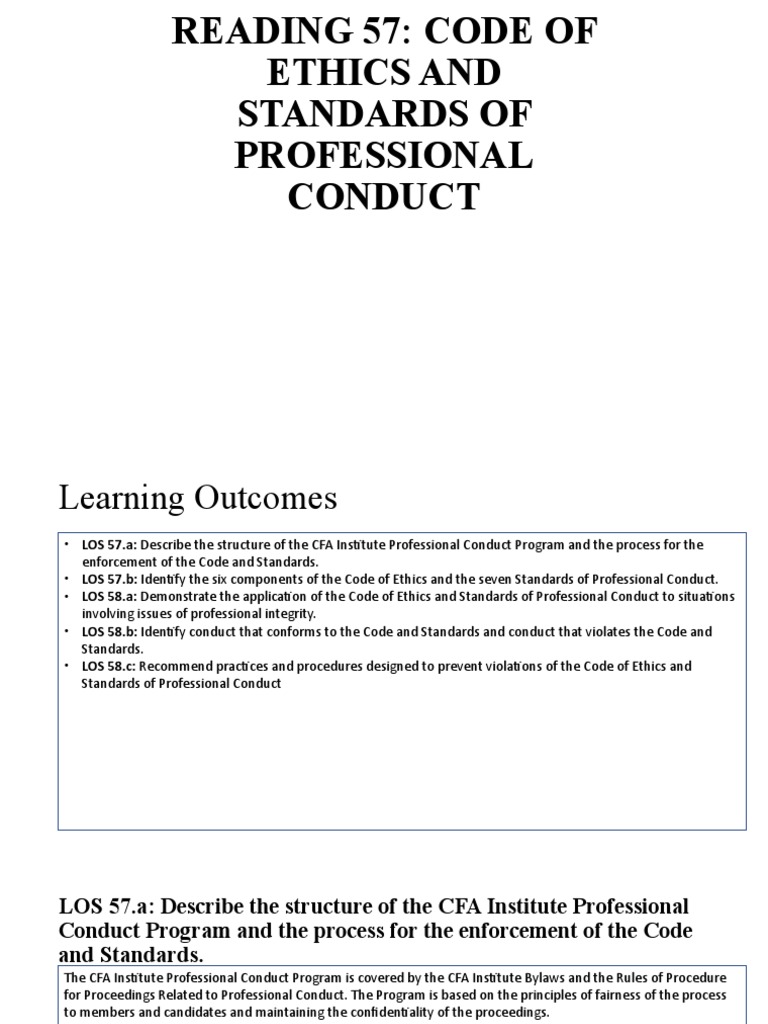 Code of Ethics and Standards of Professional Conduct | PDF | Conflict ...