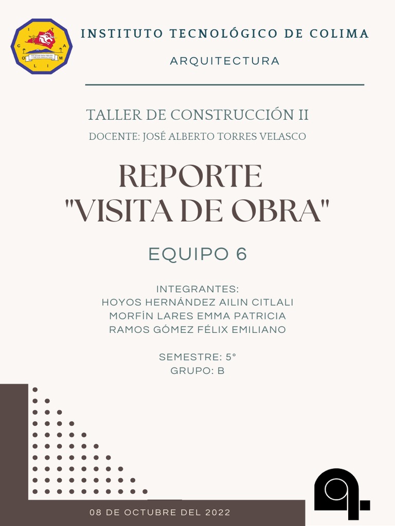 Reporte Visita de Obra | PDF | Arquitecto | Diseño