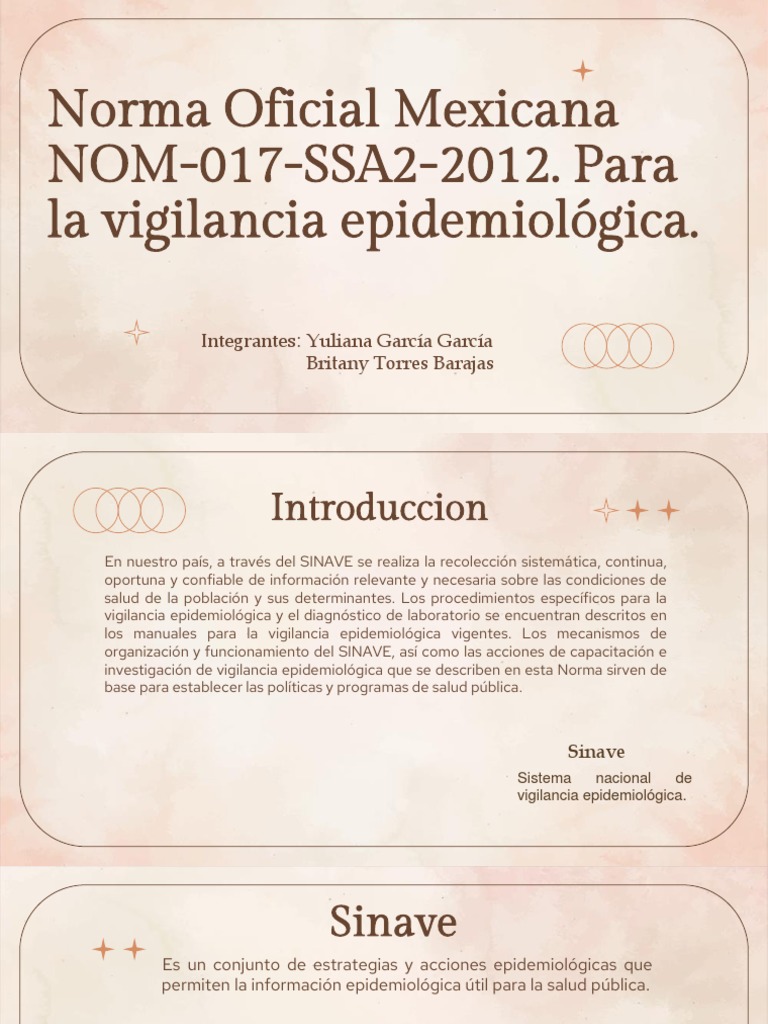 Nom 017 Ssa2 2012 | PDF | Epidemiología | Vigilancia
