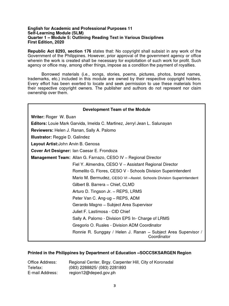 EAPP Quarter 1 - Module - 5.pdf Version 1 | PDF | Essays | Substance Abuse