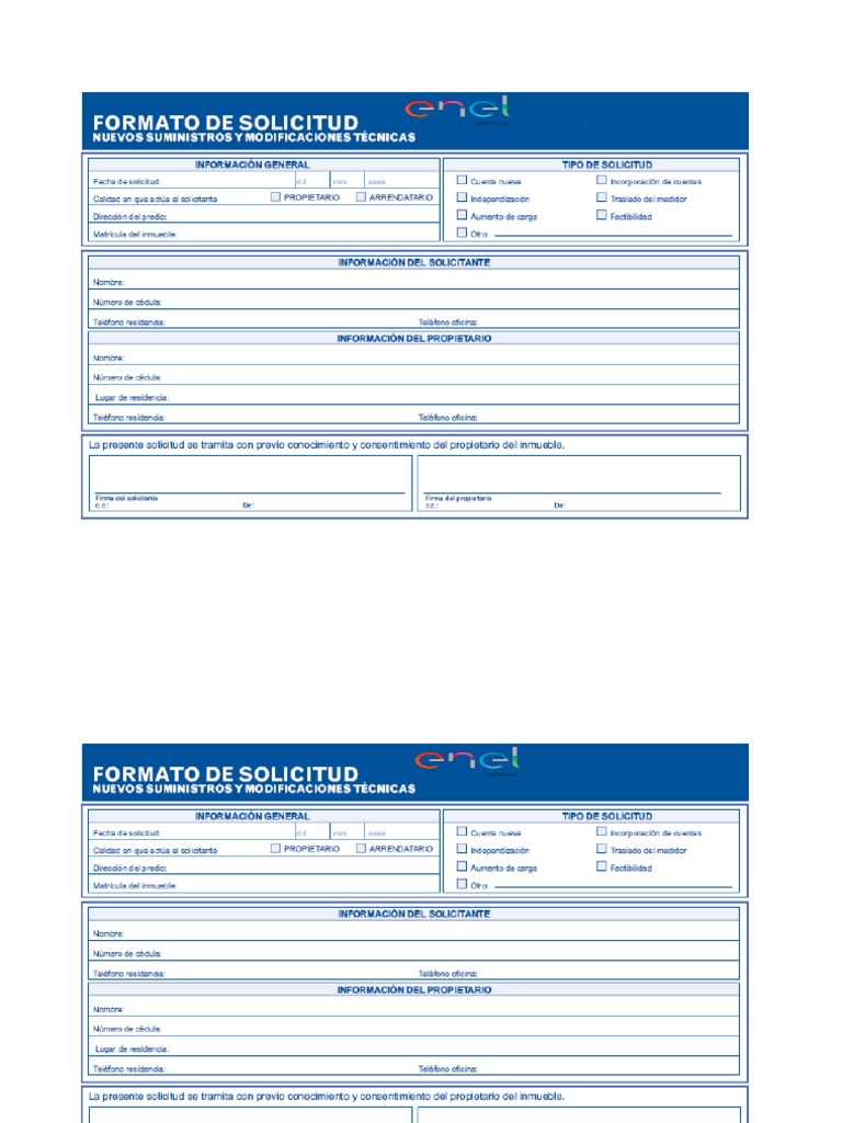 Formato de Solicitud Nuevos Suministros | PDF