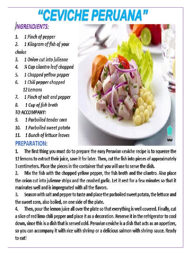 Receta de Ceviche 1 | PDF