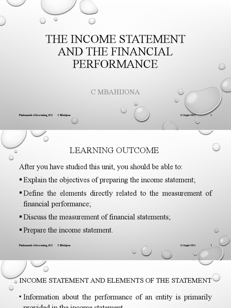 Understanding Income Statement Elements | PDF | Income | Equity (Finance)