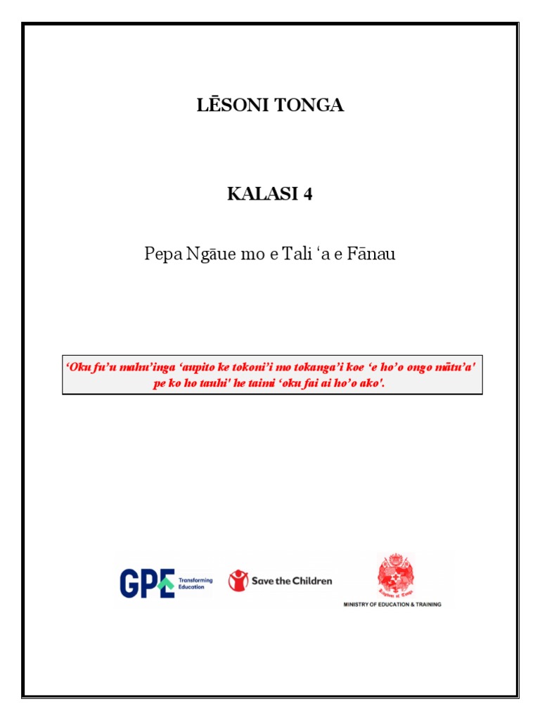Class 4 Tonga - Scripts and Solutions - Akata Finau | PDF