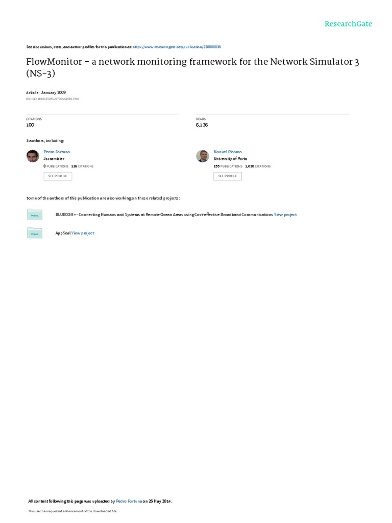 FlowMonitor - A Network Monitoring Framework For T | PDF | Computer Network | Network Architecture