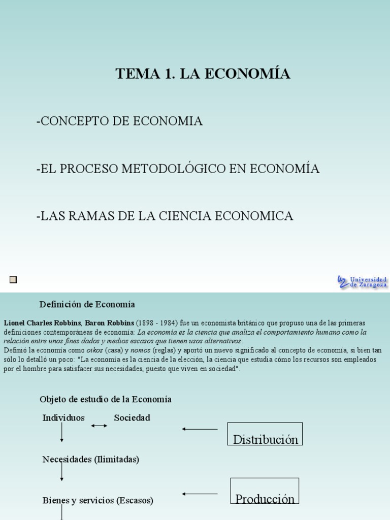 Presentación concepto de economía | PDF | Ciencias económicas | Economias