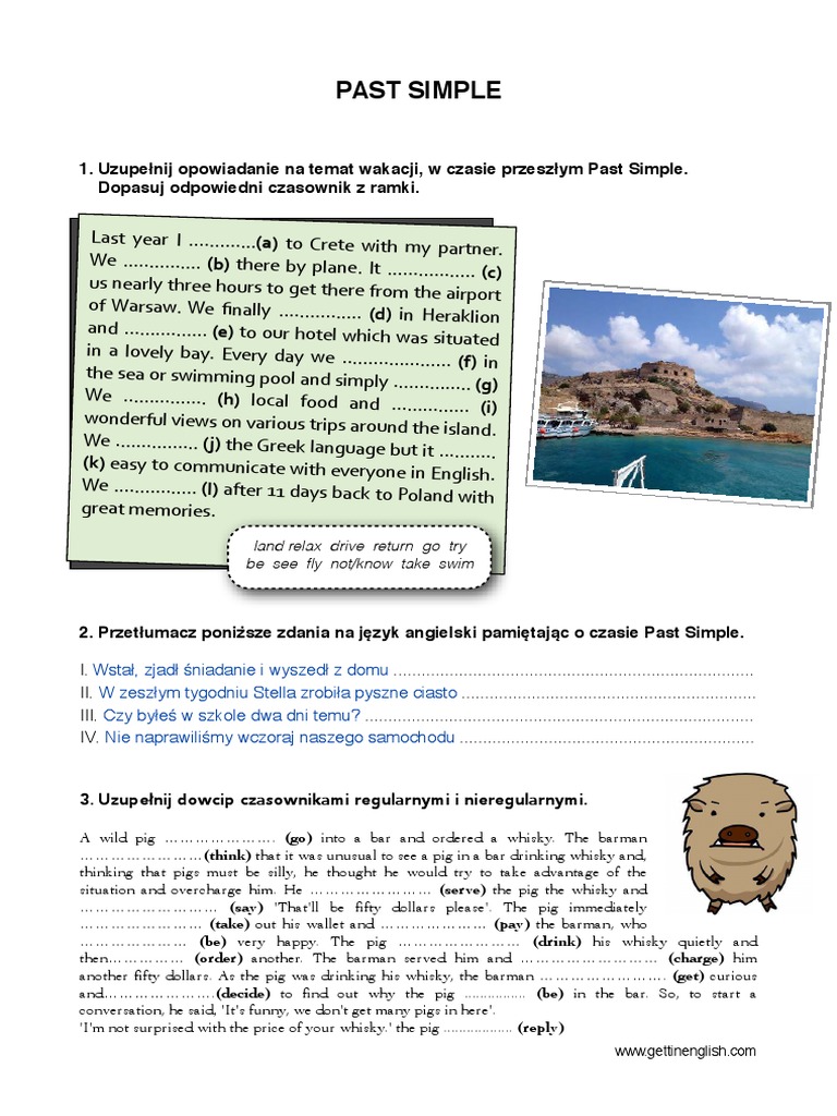 Past Simple-Ćwiczenia | PDF