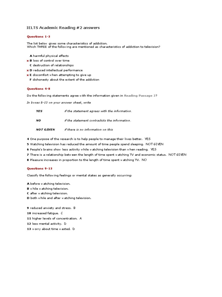 IELTS Academic Reading #2 Answers | PDF