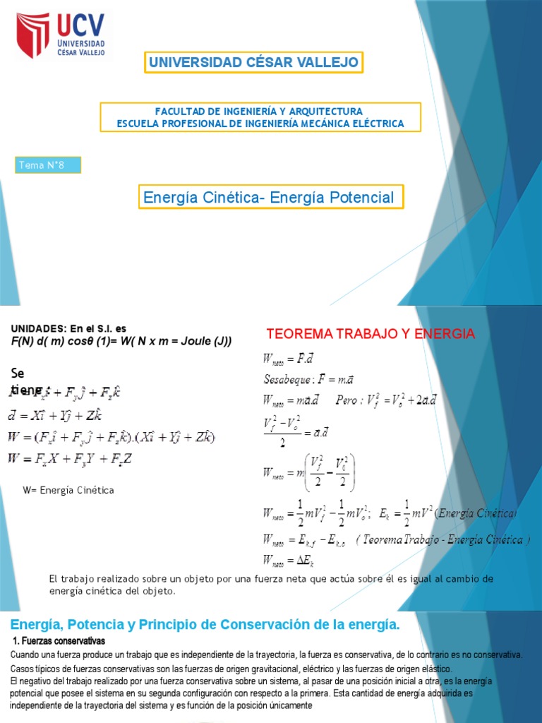 Clase N°9 Energía Cinética y Potencial | PDF | Energía potencial | Fuerza