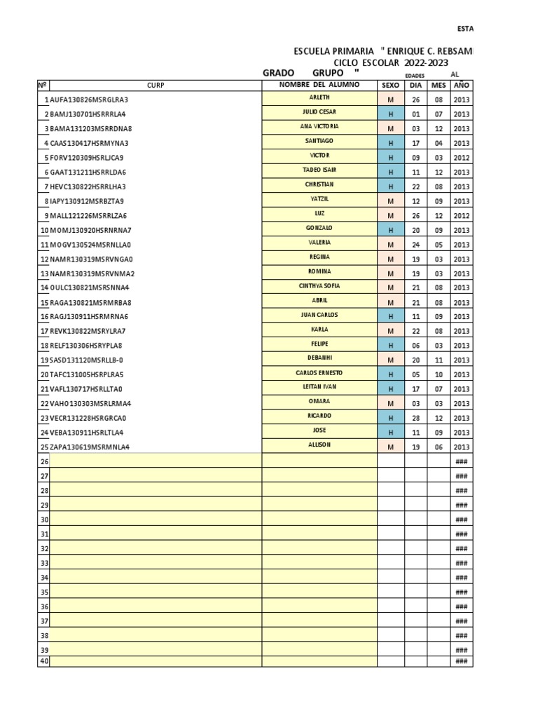 Estadística de grupo primaria | PDF | Microsoft Excel