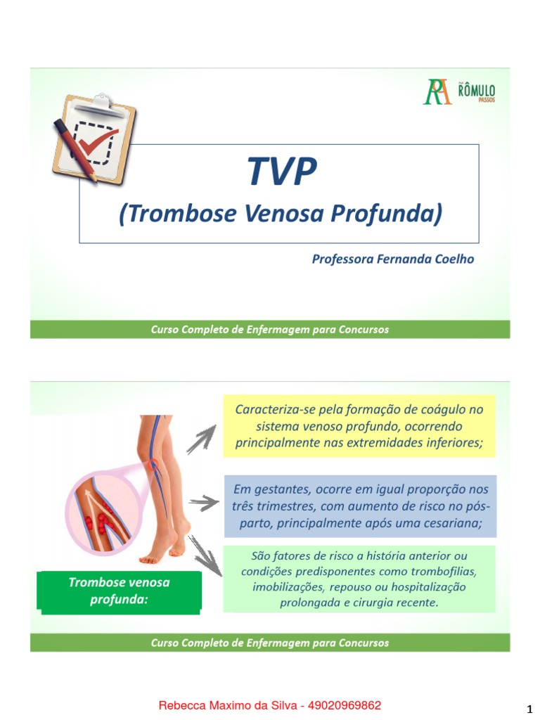 Trombose Venosa Profunda | PDF | Medicina Clínica | Especialidades médicas