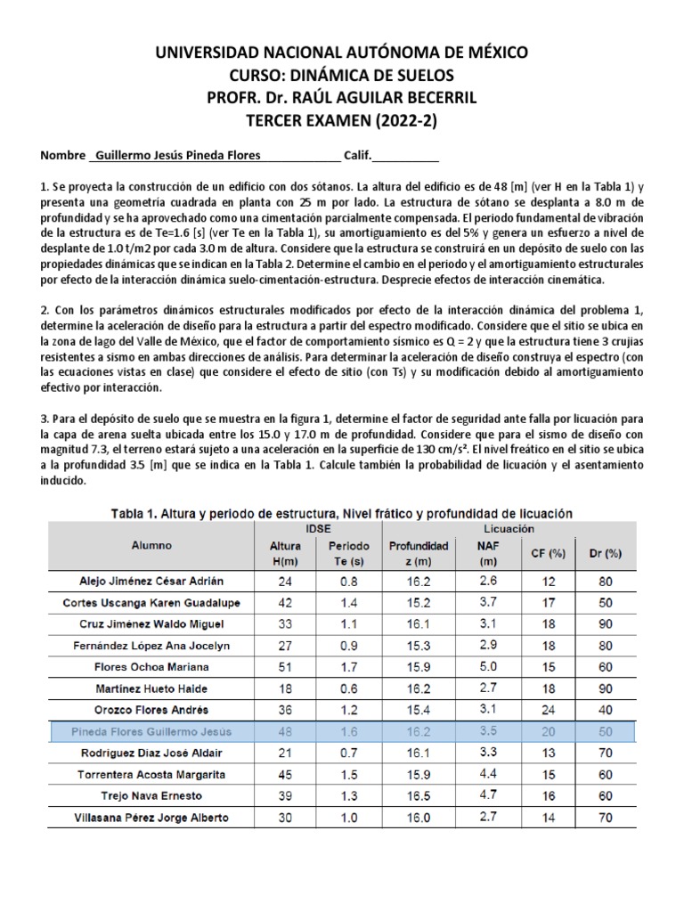 Examen DS 03 | PDF | Física | Ciencias de la Tierra
