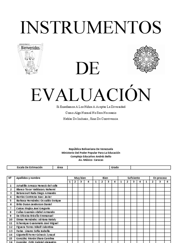 INSTRUMENTOS de Evaluacion | PDF