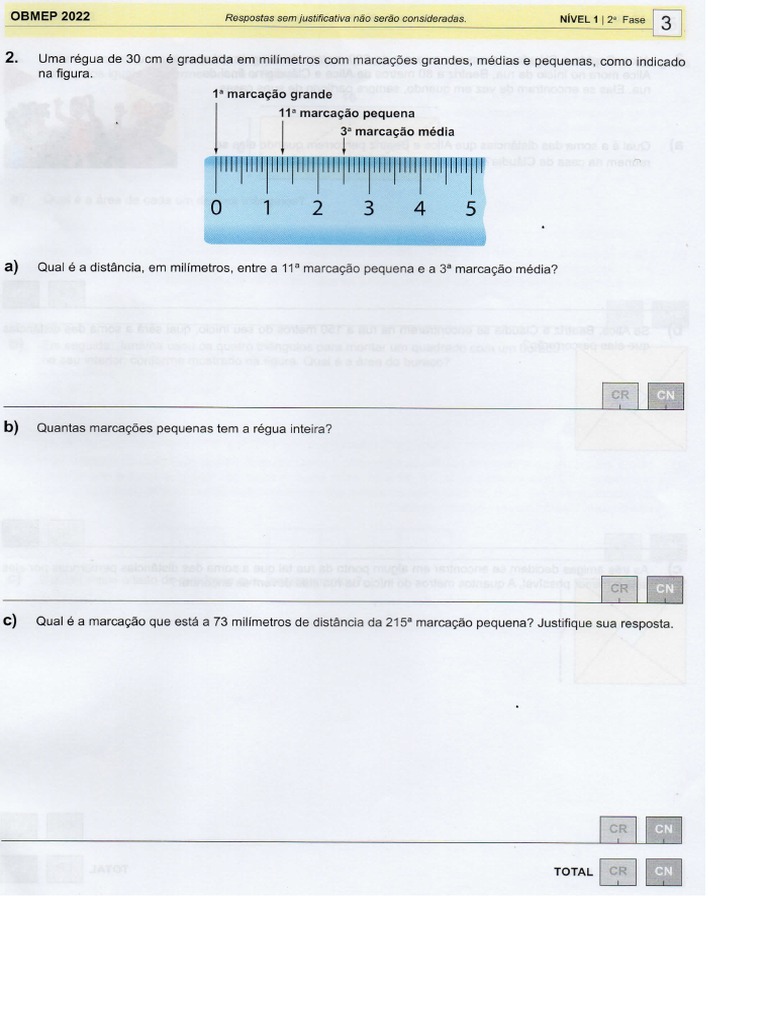 Prova OBMEP - Nível 1 - 3 | PDF