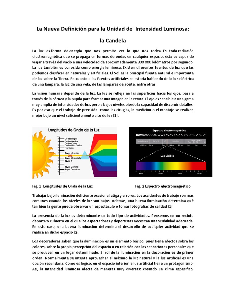 Nueva Definicion de La Unidad SI de Intensidad Luminosa La Candela ...