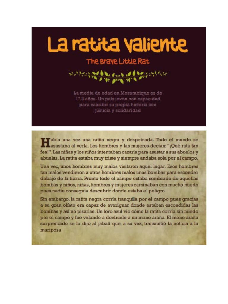 Historia La Ratita Valiente para Niños | PDF