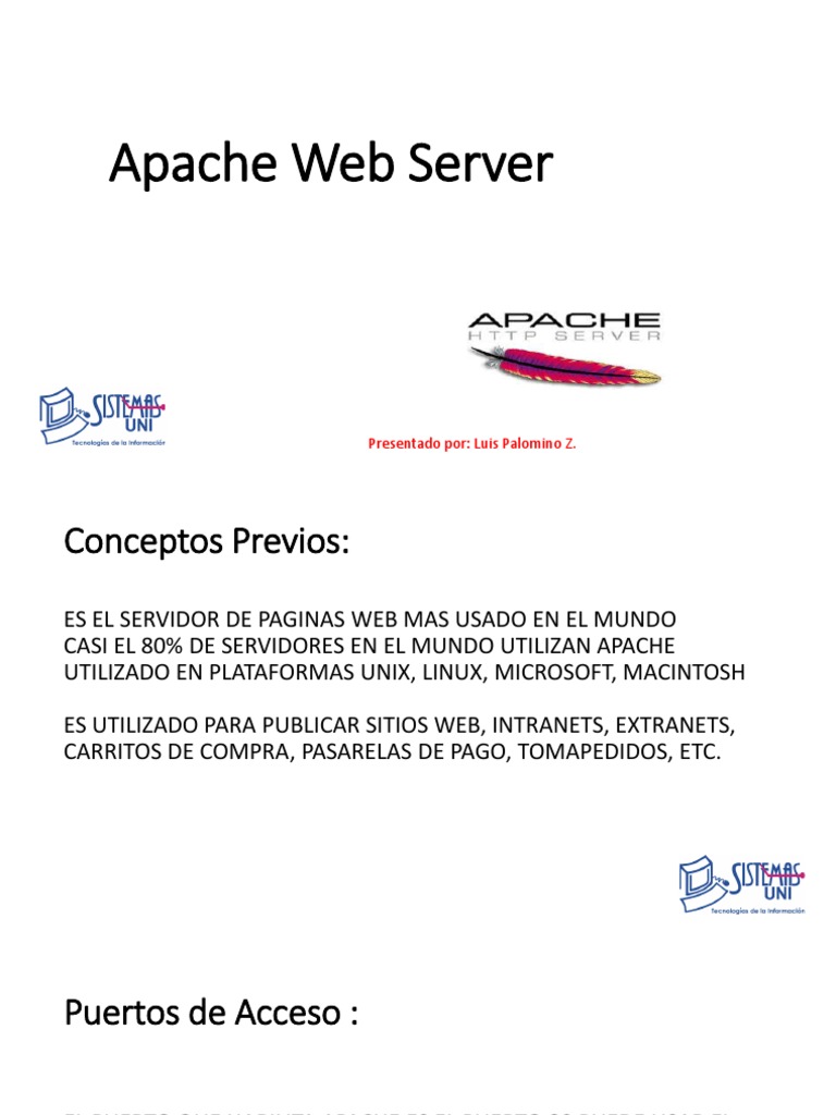 Configuración y administración del servidor web Apache | PDF | Servidor HTTP Apache | Red mundial