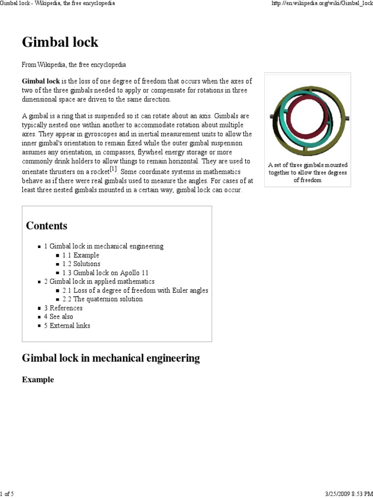 Gimbal Lock | PDF | Inertial Navigation System | Space