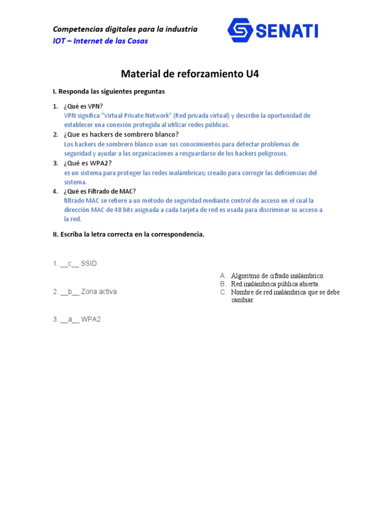 Material de Reforzamiento - U4 Iot | PDF | Red privada virtual ...