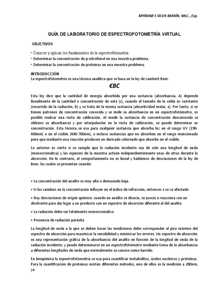 Actividad 1 Espectofotometria Pdf Espectrofotometria Óptica