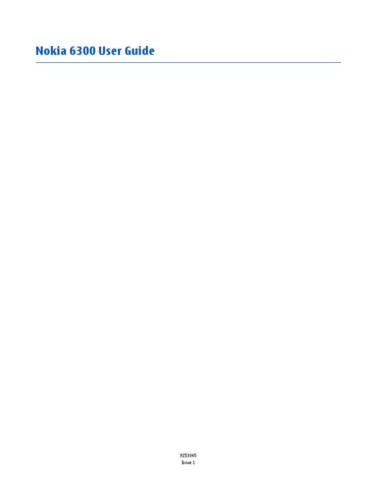 Nokia 6300 User Guide: 9253345 Issue 1 | PDF | Battery Charger ...