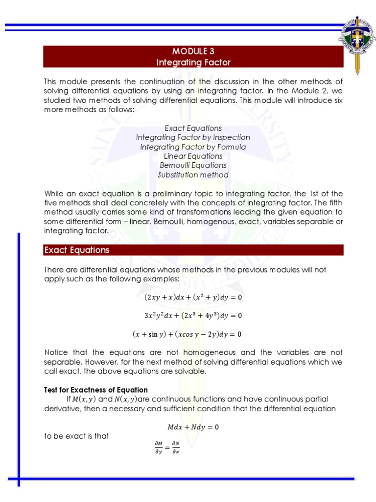 Enggmath 5 Module 3 | PDF | Equations | Differential Equations