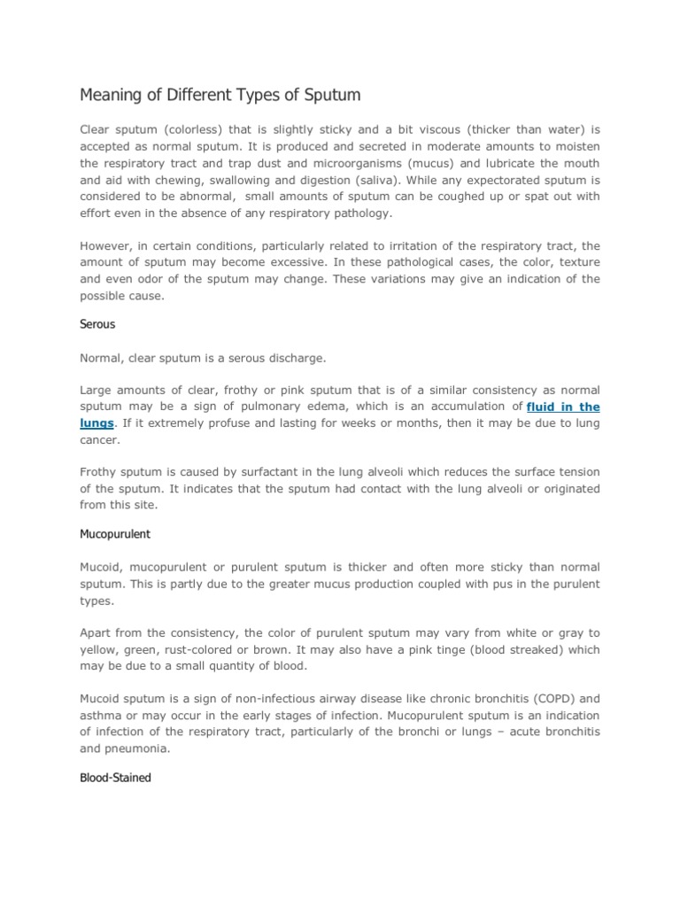 Purulent Sputum Color