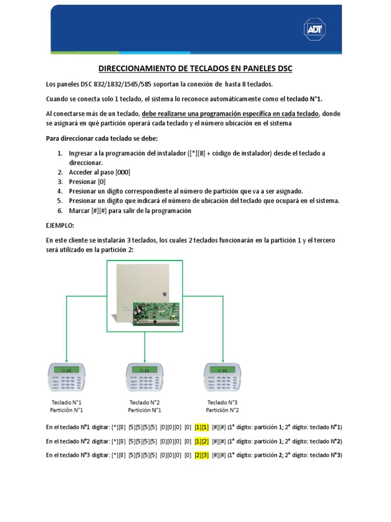 Direccionamiento de Teclados DSC | PDF