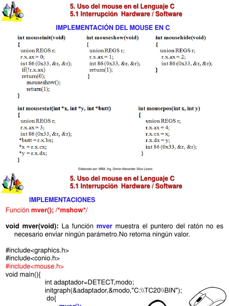 01 - Uso Del Mouse en C - 2022 | PDF | C (lenguaje de programación ...