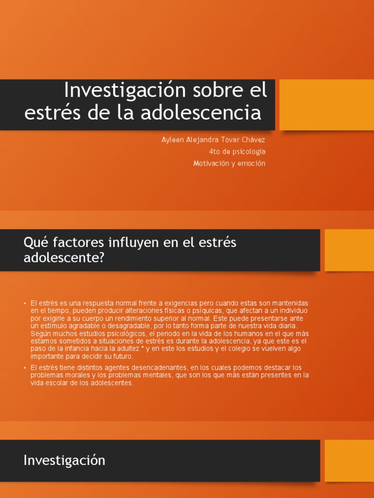 Estrés en la Adolescencia: Causas y Efectos | PDF | Estrés (biología ...