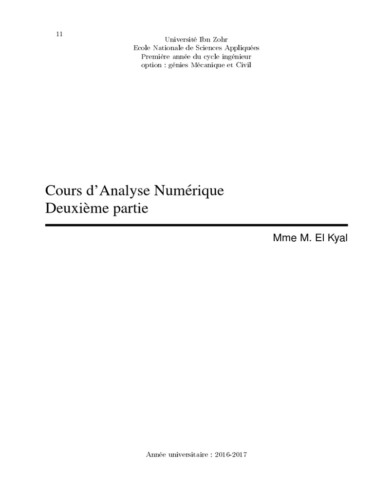 Analyse Numerique | PDF | Matrice (Mathématiques) | Scalaire (mathématiques)