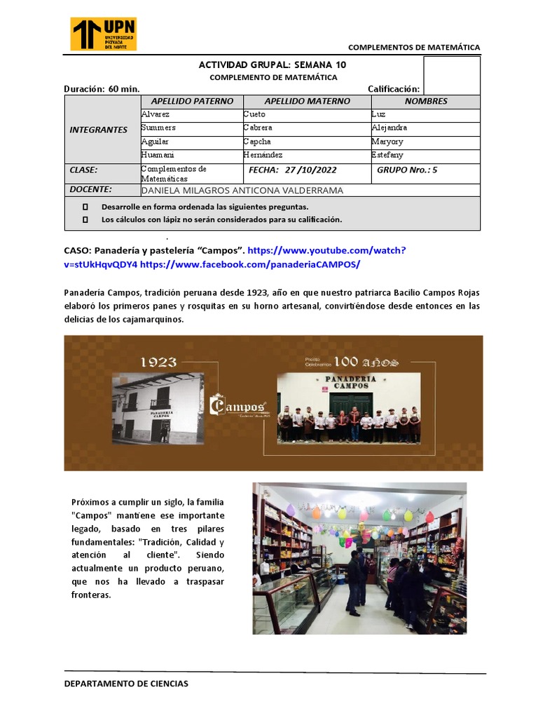 TPCC - T2 - SEMANA 10.docxx | PDF | Oferta (economía) | Cocina