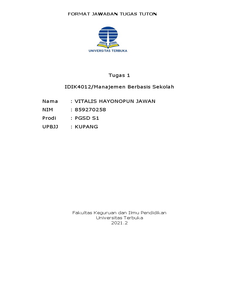Format Jawaban Tugas | PDF | Karier & Perkembangan | Bisnis