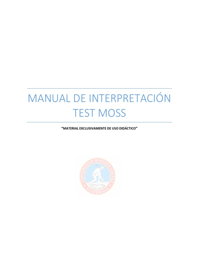 Manual Test Moss | Descargar gratis PDF | Toma de decisiones | Evaluación