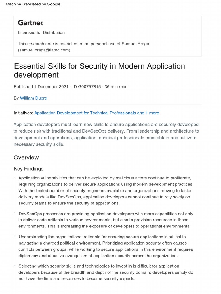 Essential Skills For Security in Modern Application Development | PDF ...