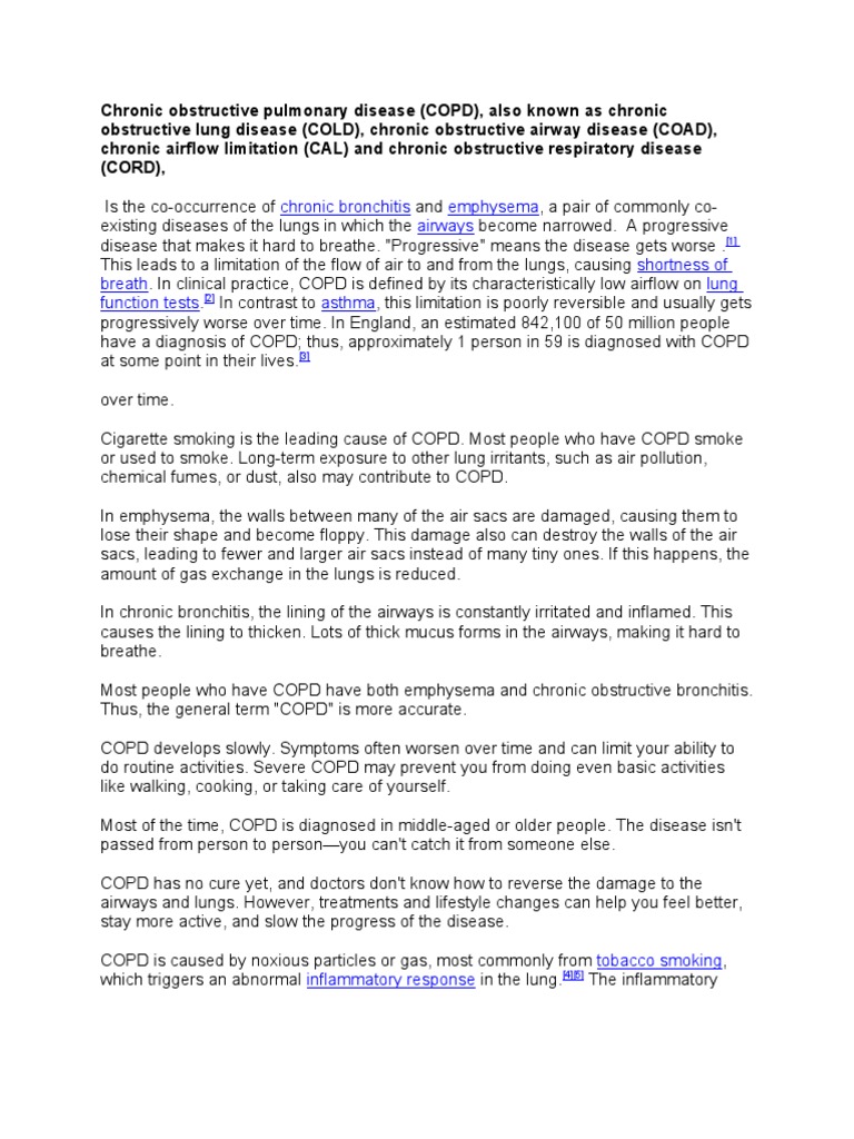 Chronic Obstructive Pulmonary Disease | PDF | Chronic Obstructive ...