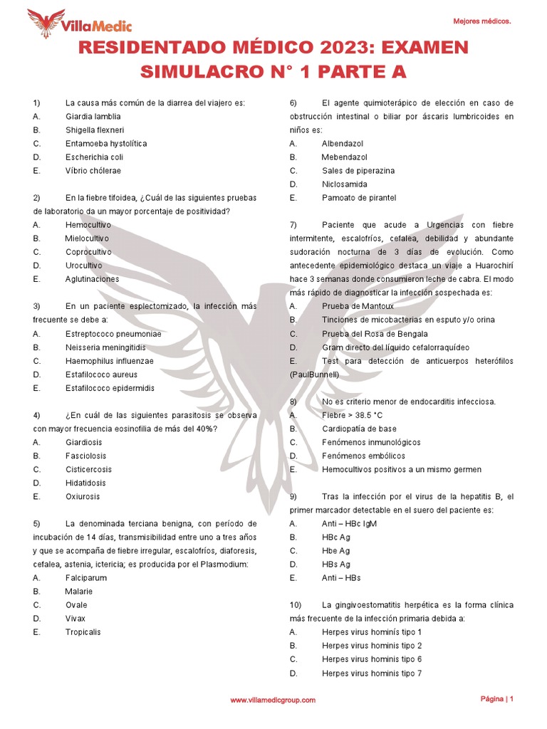 RM 2023 - Examen Simulacro 1 A - 2 | PDF | Insuficiencia cardíaca | Cáncer colonrectal