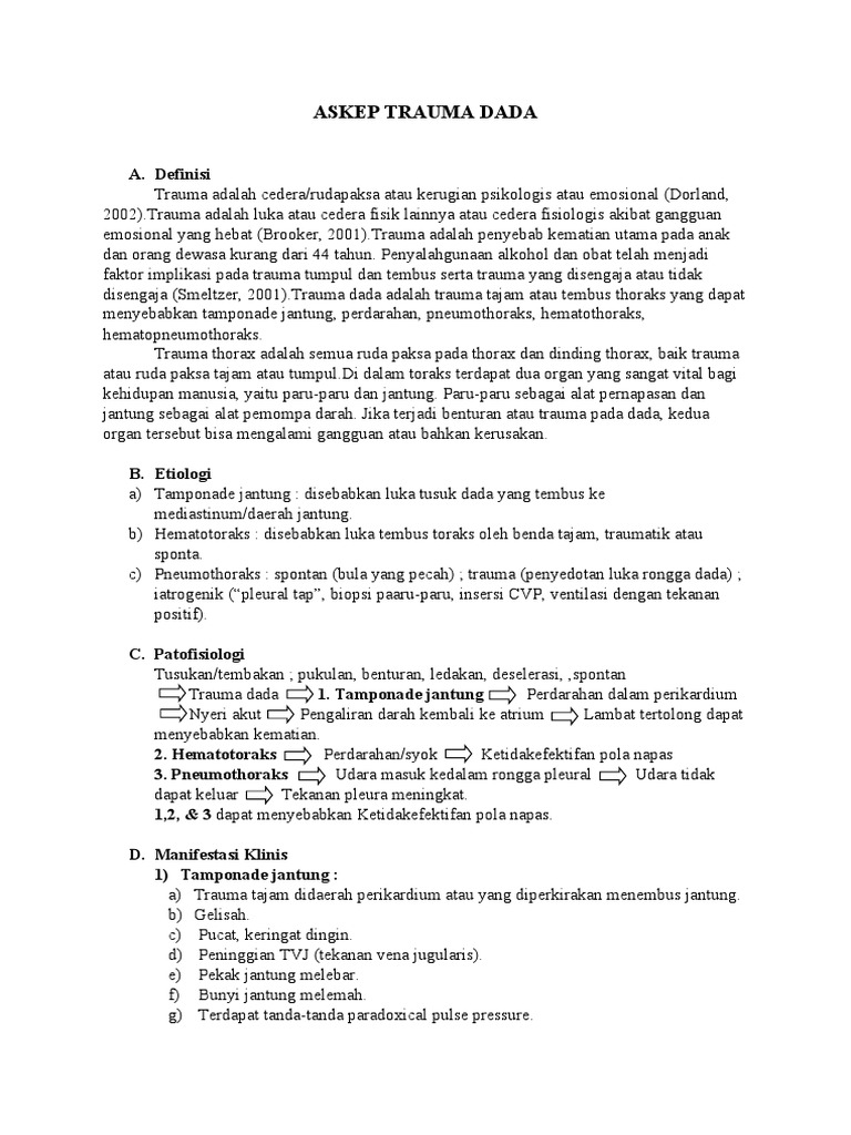 Askep Trauma Dada | PDF