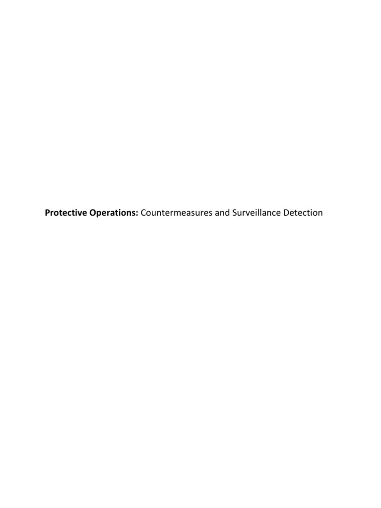 Protective Operations Countermeasures and Surveillance Detection | PDF ...