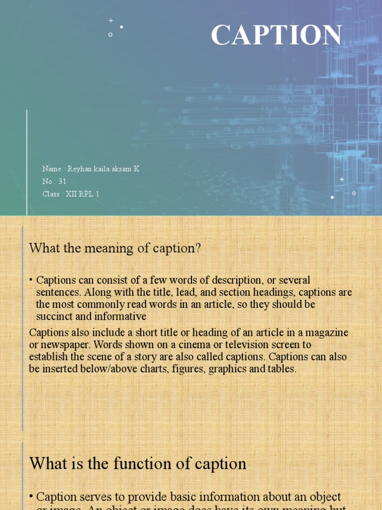 Caption Reyhan | PDF