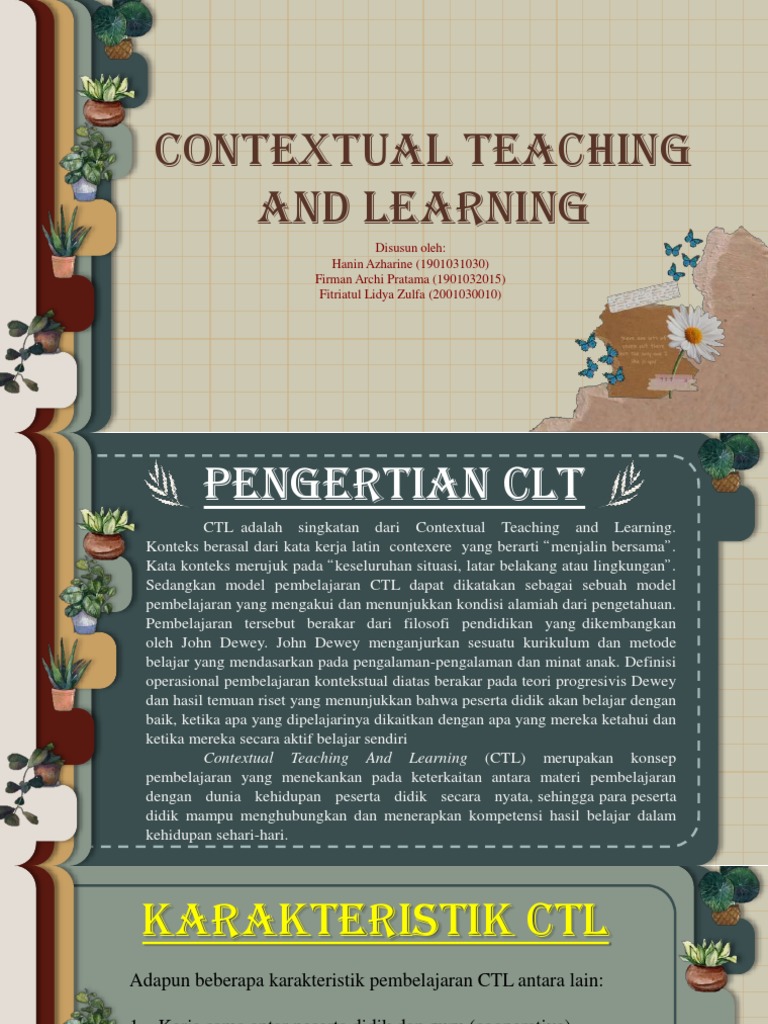 Model Pembelajaran Contextual Teaching | PDF | Karier & Perkembangan