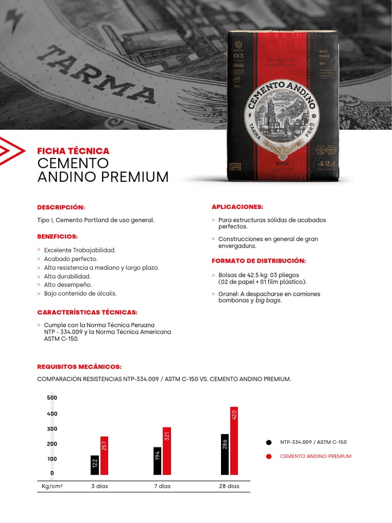 Ficha Tecnica Andino Premium 2022 | PDF | Cemento | Ingeniería estructural