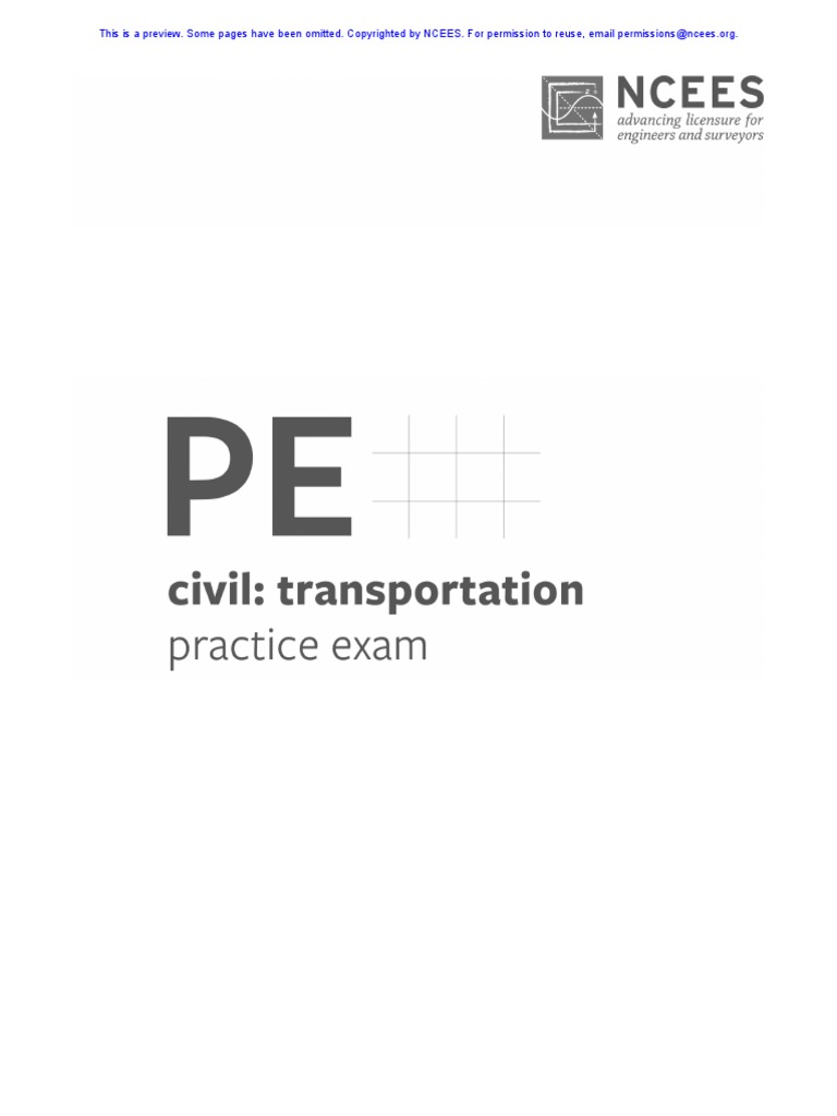 PE Civil Transportation Practice Exam - Sample | PDF | Test (Assessment ...