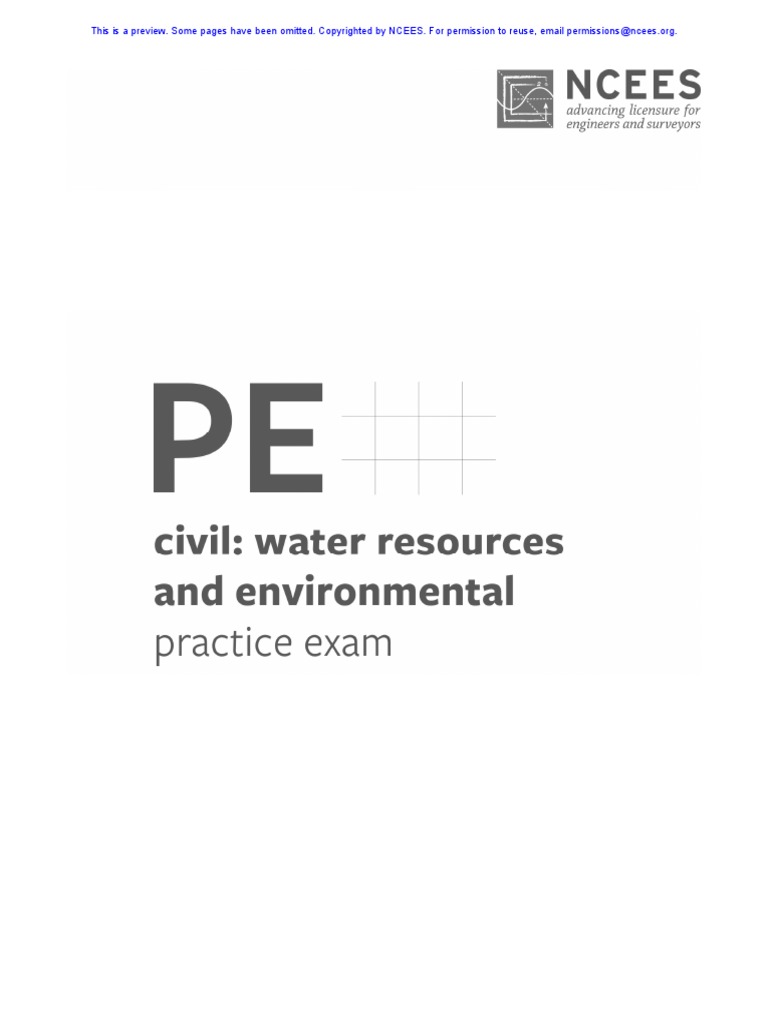 PE Civil Water Resources and Environmental Practice Exam - Sample | PDF ...