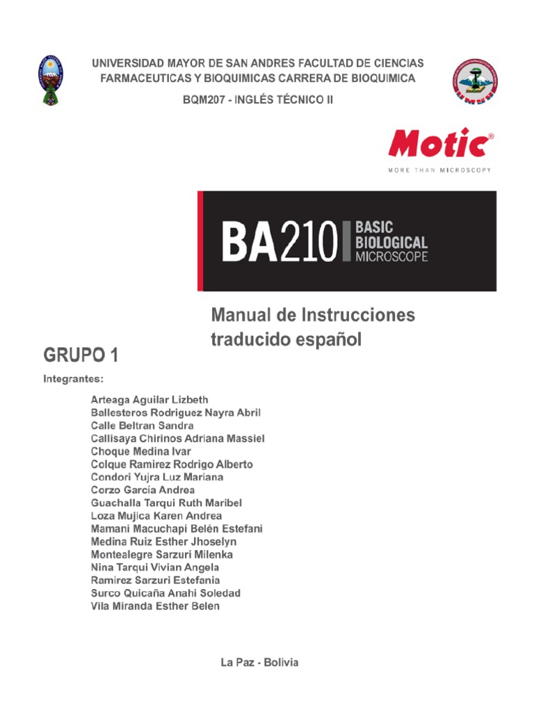 Manual Microscopio Traducido Al Español | PDF | Óptica | Lente de la cámara
