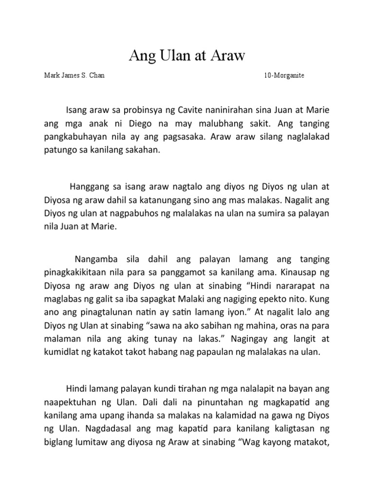 Ang Ulan at Araw | PDF