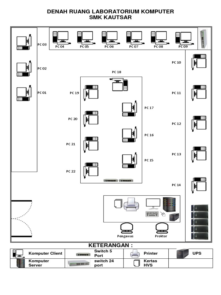 Denah Lab Komputer SMK Kautsar | PDF